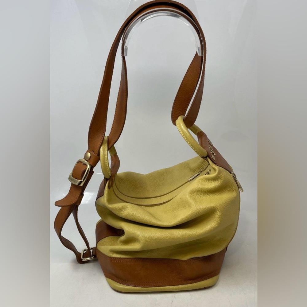 Valentina Womens Yellow Brown Leather Adjustable Stra… - Gem